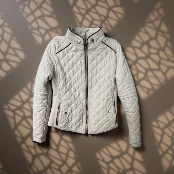 Love Tree | Jackets & Coats | Love Tree Quilted Cream Puffer Jacket ...